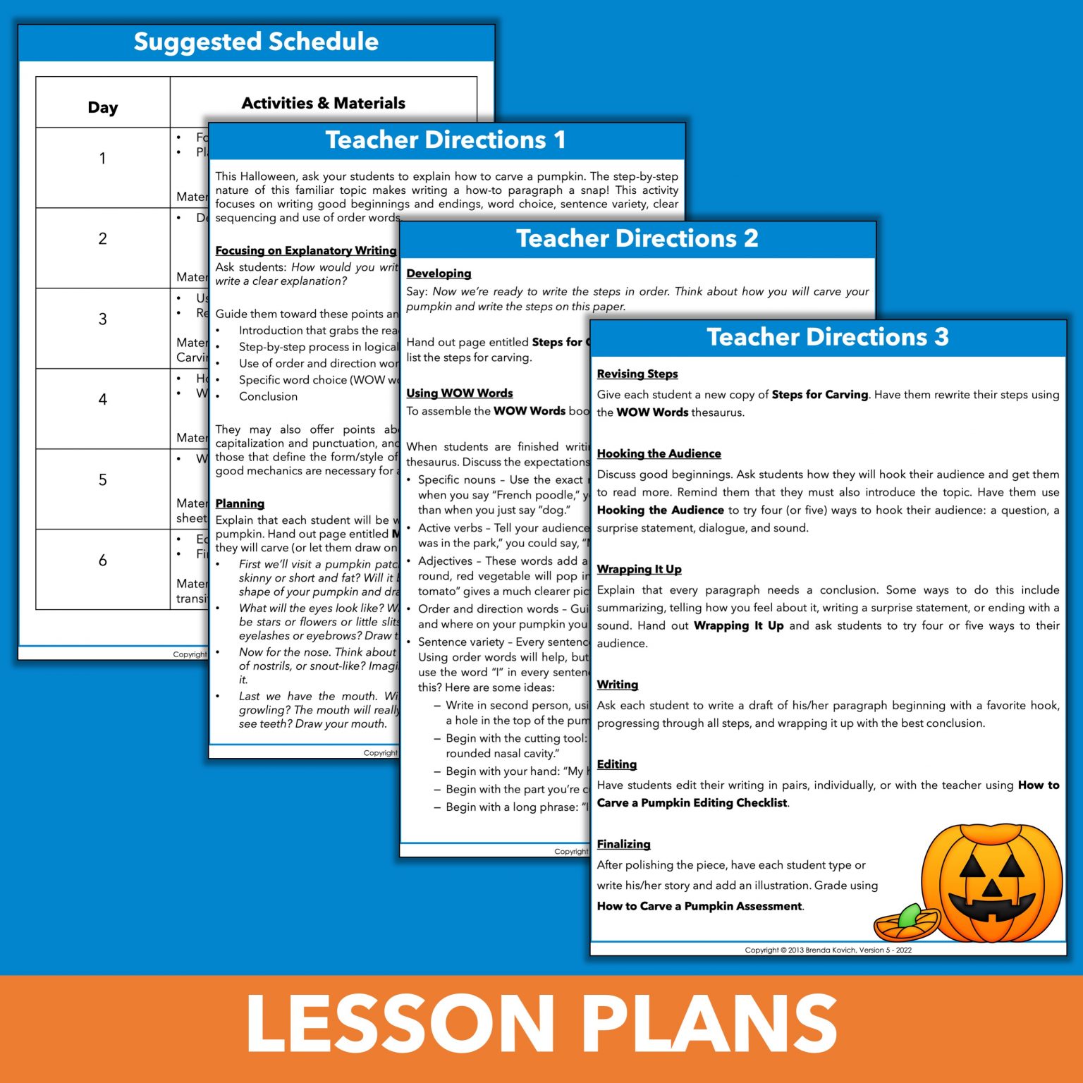 Halloween Writing Prompt - Carving Pumpkins