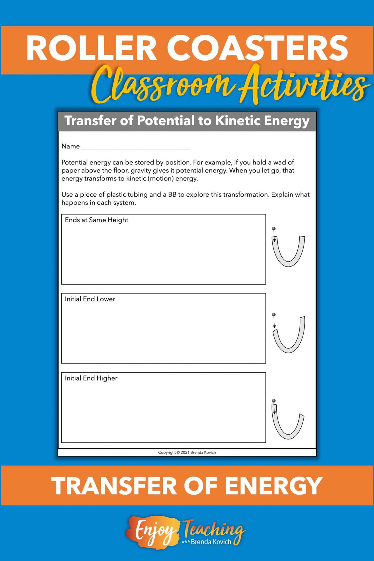Roller Coasters Energy Transfer Project - Potential and Kinetic