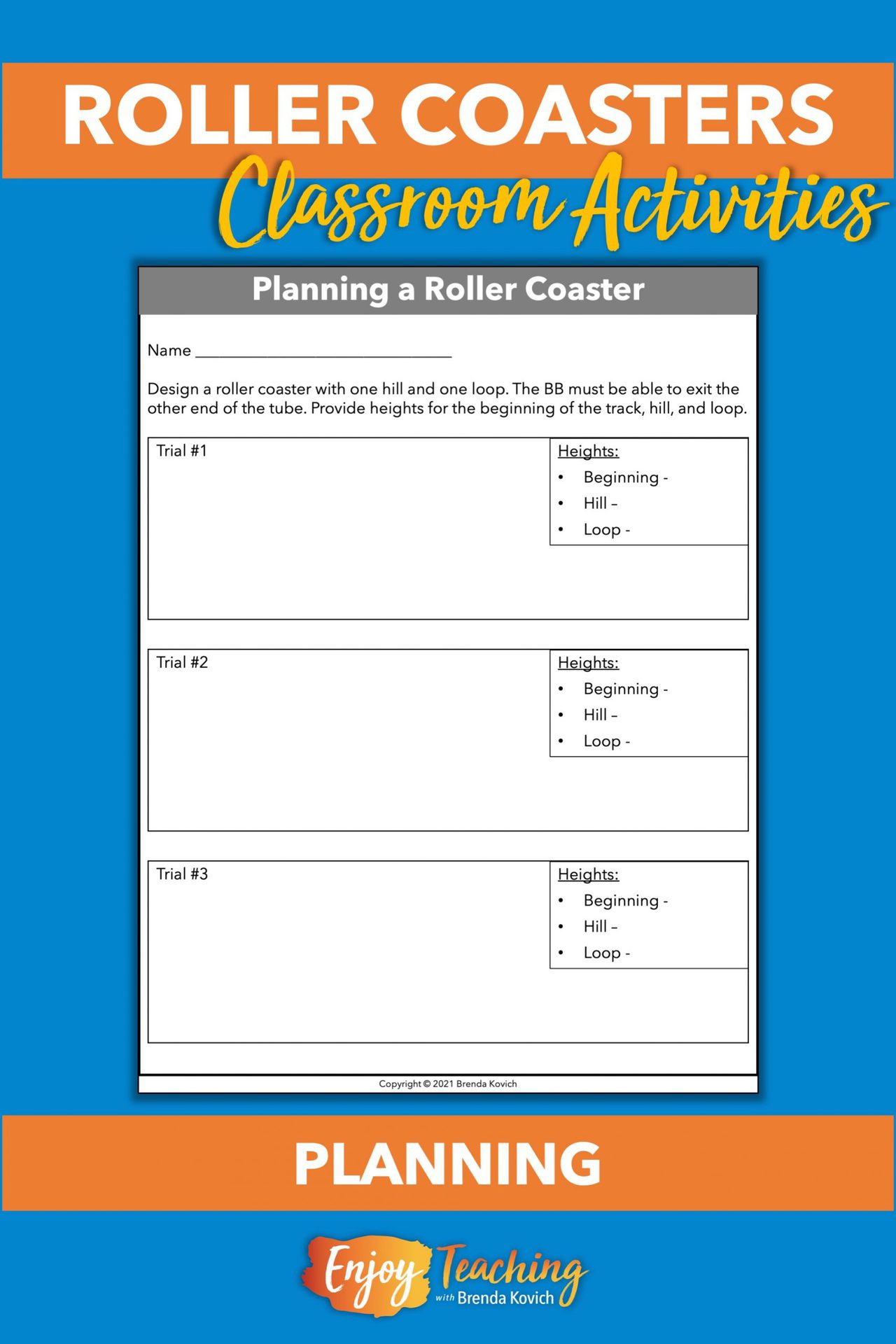 Roller Coasters Energy Transfer Project - Potential and Kinetic